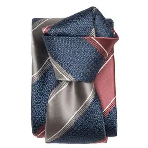 ELIZABETTA MADE IN ITALY Ferrari Silk Jacquard Tie Navy & Burgundy - Blue/red