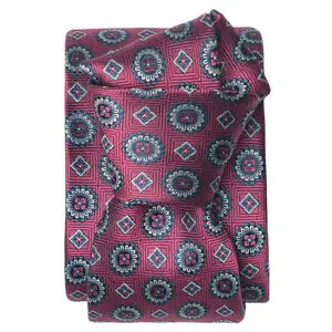 ELIZABETTA MADE IN ITALY Ercole Silk Jacquard Tie Raspberry - Pink
