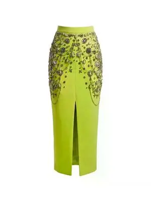 GEMY MAALOUF Crystal-embellished Midi Skirt - Green