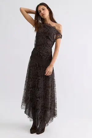 Bec & Bridge Marika Asymmetric Midi Dress - Coffee