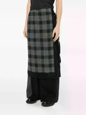 MARINA YEE Checked Wrap Skirt