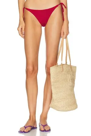 Bond Eye Beaded Tie Side Vista Bikini Brief In Red - Wine