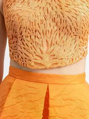 GEMY MAALOUF Bead-embellished Halter-neck Top