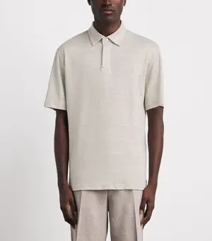 Eleventy Linen Polo Shirt