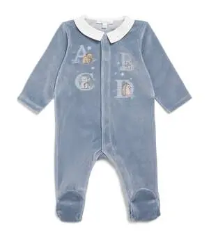 TARTINE ET CHOCOLAT Velour Embroidered All-in-one - Navy