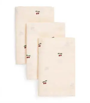 KONGES SLOJD Organic Cotton Cherry Muslin Cloths