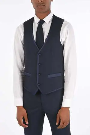 Corneliani Satin-detail Wool Three-piece Suit