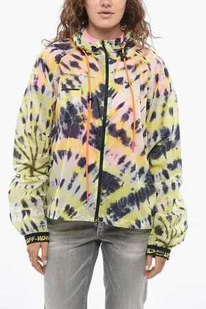Off-White X Nike Tie-dye Effect Hooded Windbreaker