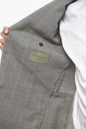 Corneliani District-check Wool Blazer - Gray