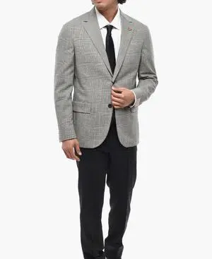Corneliani District-check Wool Blazer