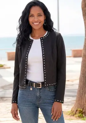 LASCANA Studded Faux Suede Jacket