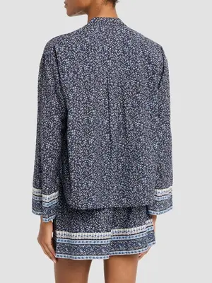 Veronica Beard Cyra Floral V-neck Blouse