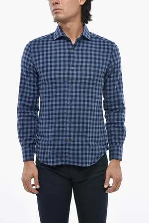 Corneliani Checked Shirt - Blue