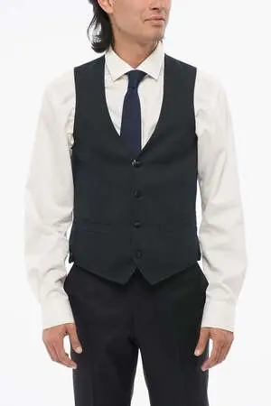 Corneliani Silk Four-button Waistcoat - Blue