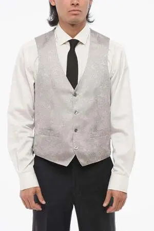 Corneliani Leaf-pattern Waistcoat - Gray