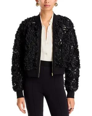 Sonia Rykiel Paris Textured Bomber Jacket - Black