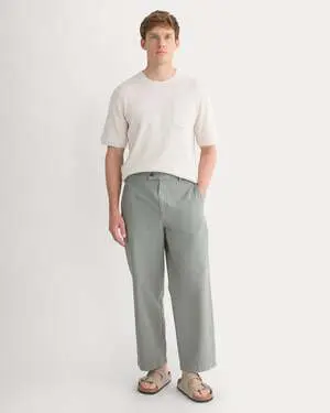 Everlane Cropped Slub Trousers - Agave Green
