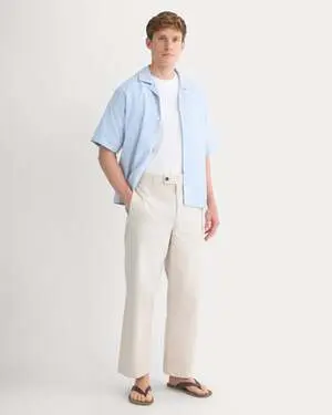 Everlane Cropped Slub Trousers - Peyote