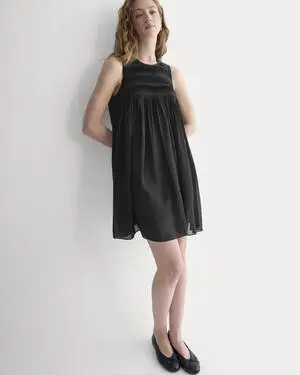 Everlane Twisted Pleated Mini Dress - Black