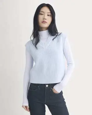 Everlane Ribbed V-neck Vest - Skywriting