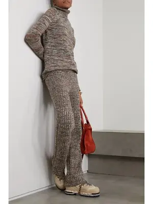 Chloé Ribbed Cashmere Straight-leg Pants