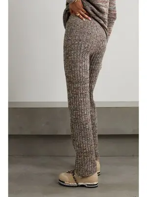 Chloé Ribbed Cashmere Straight-leg Pants