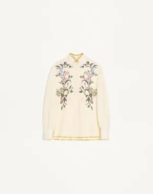 Valentino Garavani Embroidered Linen Shirt - Ivory