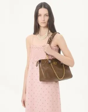 Valentino Garavani Midi Dress In Sangallo With Margheritine Embroidery - Pink