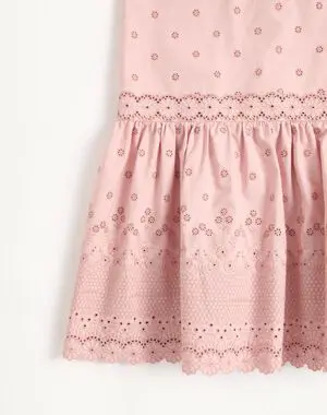 Valentino Garavani Midi Dress In Sangallo With Margheritine Embroidery - Pink