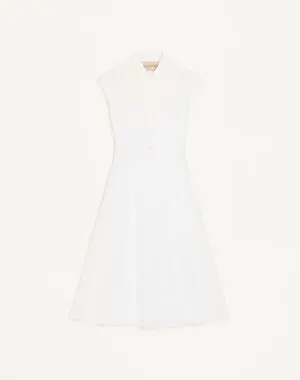 Valentino Garavani Embroidered Poplin Midi Dress - White