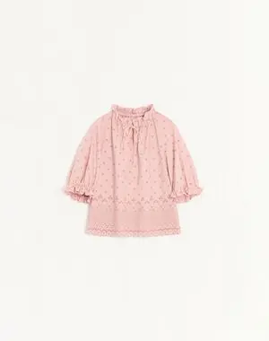 VALENTINO Valentino Sangallo Lace Top With Fleurs Ajours Margheritine Pattern