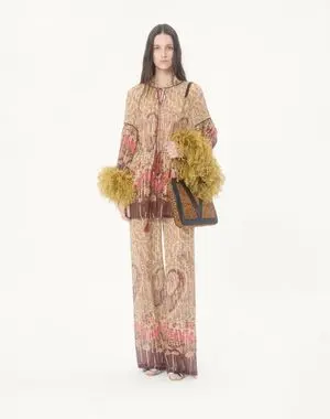 Valentino Garavani Pekin Trousers With Voyage Imaginaire Paisley Print - Multicolour