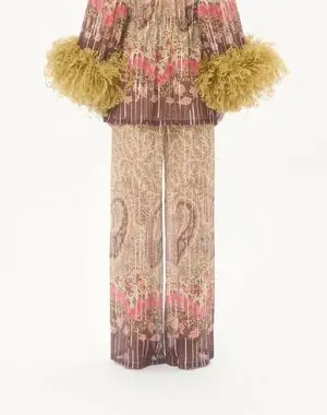 Valentino Garavani Pekin Trousers With Voyage Imaginaire Paisley Print - Multicolour