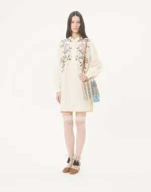 Valentino Garavani Small Striped Raffia Bucket Bag - Natural/azure
