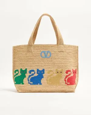 Valentino Garavani Raffiachat Large Raffia Shopper - Natural