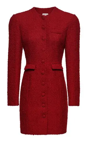 Magda Butrym Bouclé Wool-blend Structured Mini Dress - Red