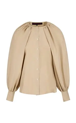 Martin Grant Silk Balloon-sleeve Blouse