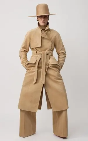 Martin Grant Double-breasted Corduroy Trench Coat