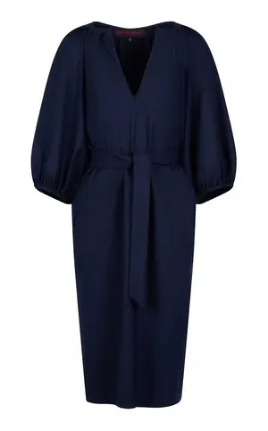 Martin Grant Wool-blend Balloon-sleeve Midi Dress