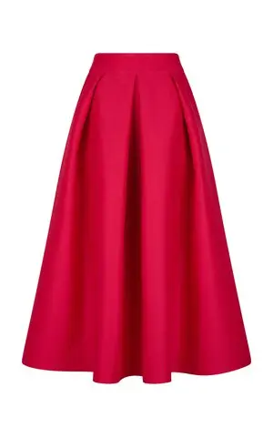 Martin Grant Wool-silk A-line Pleated Midi Skirt