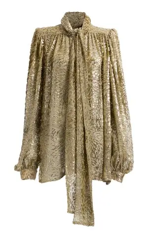 Elie Saab Metallic Fil Coupè Top