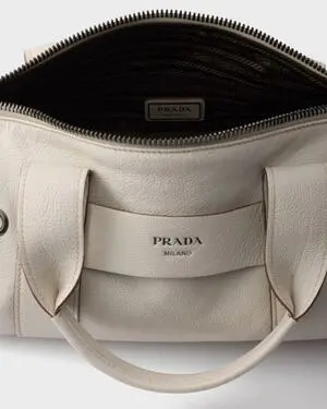 Prada Leather Top-handle Bag - Chalk White
