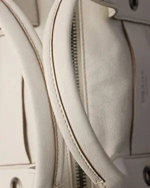 Prada Leather Top-handle Bag - Chalk White