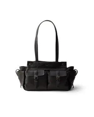 Prada Route Medium Leather Tote Bag - Black