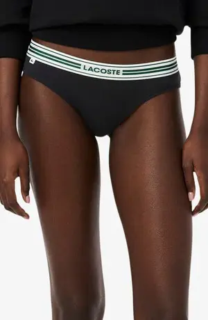 Lacoste Stretch Cotton Bikini Briefs - Black
