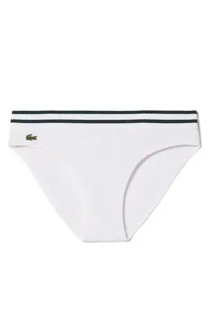Lacoste Cotton Blend Rib Briefs - White
