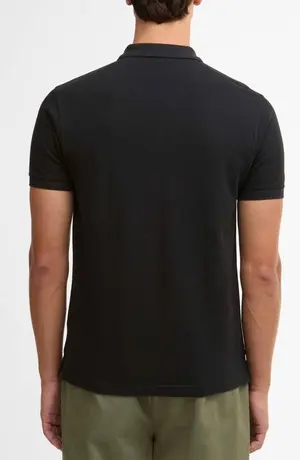 Barbour Tailored Fit Pima Cotton Polo - Black