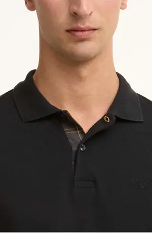 Barbour Tailored Fit Pima Cotton Polo - Black