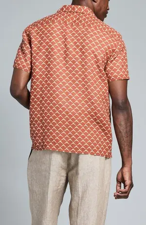 Billy Reid Pagoda Short Sleeve Linen Button-up Shirt