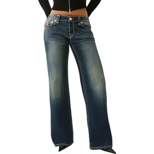 True Religion Bobbi Metallic Thread Wide Leg Jeans - Sparkle Glow